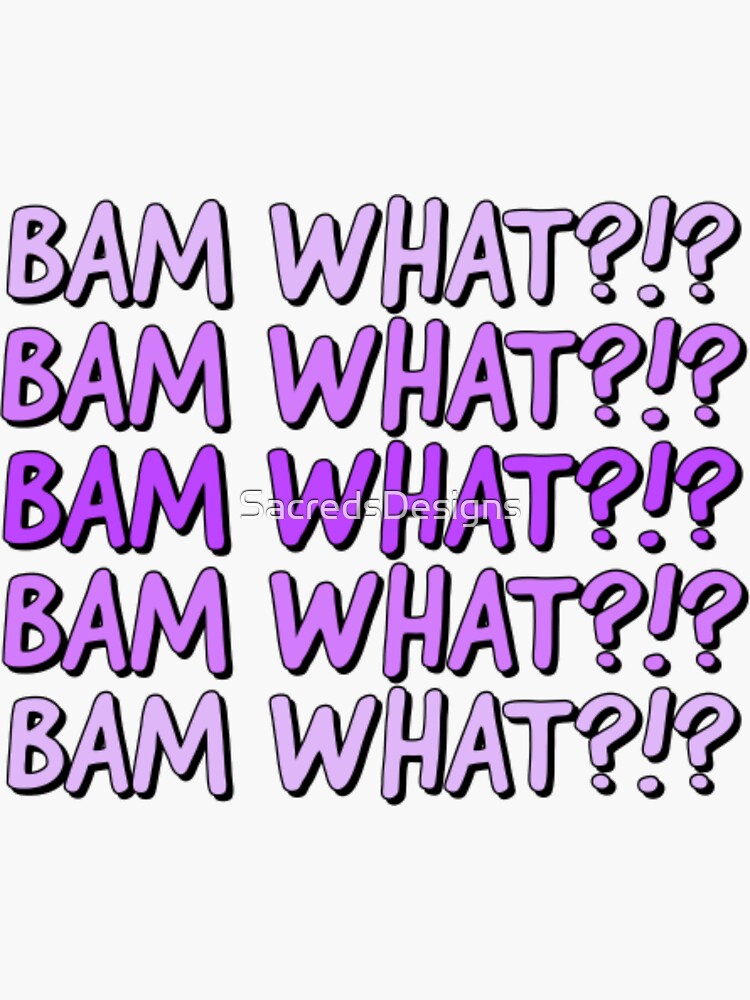 "BAM WHAT?! Purple Text Liv and Maddie Masks, stickers, shirts" Sticker ...