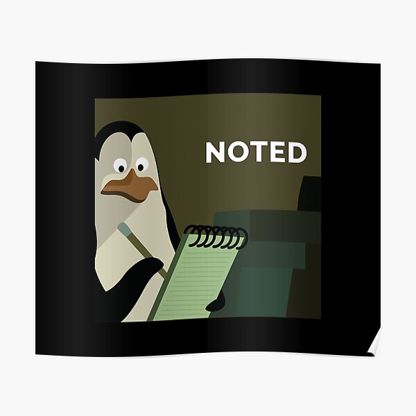"Noted Meme Penguin HD" Poster for Sale by Altohombre | Redbubble