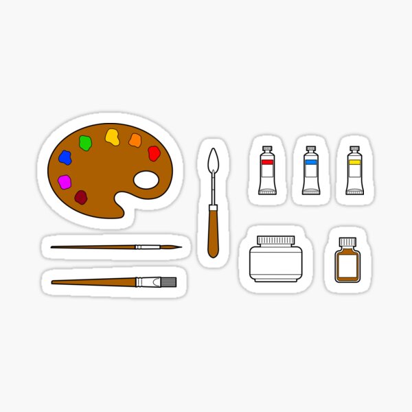 "Oil Painting Set" Sticker for Sale by befehr | Redbubble