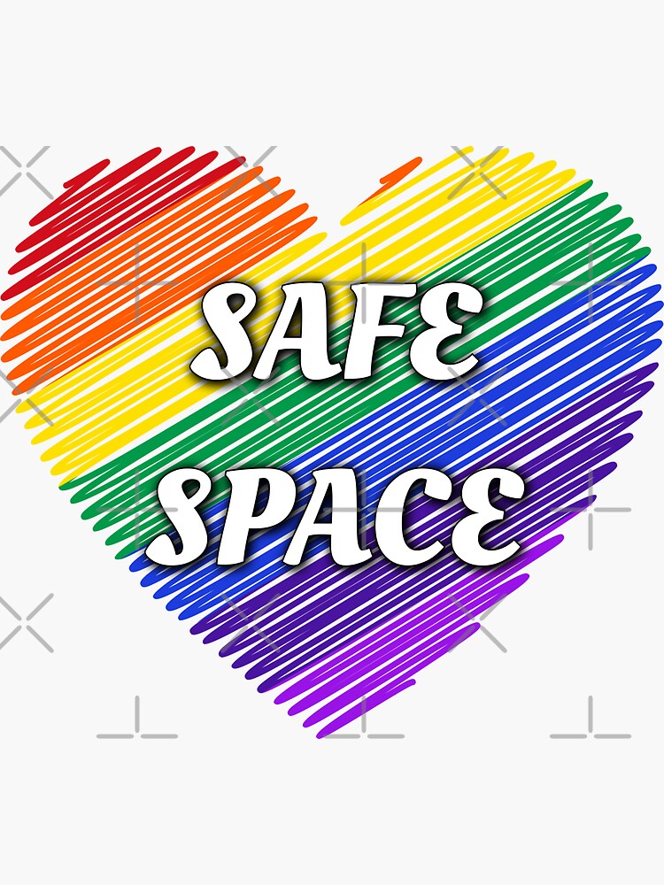 "Safe Space LGBTQ+ heart" Sticker for Sale by LolioGifts | Redbubble
