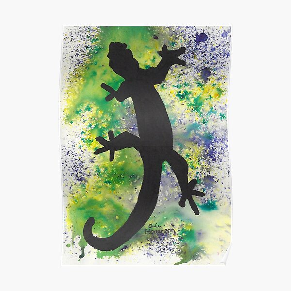 Póster «Sally-Mander la silueta salamandra lagarto» de AliCatOriginals ...