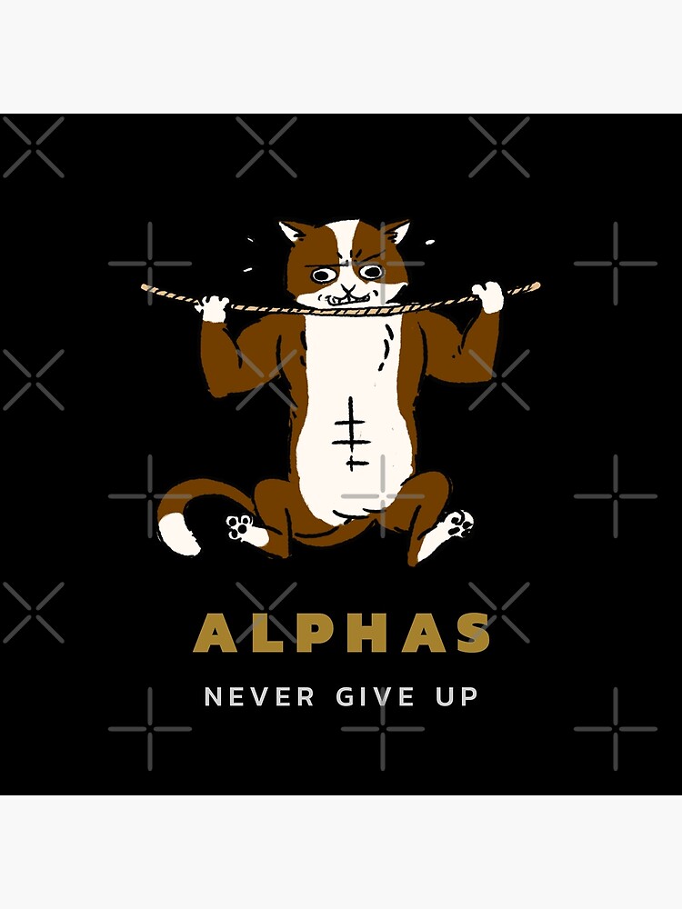 "Alphas Never Give Up Cat pull Up Motivation " Poster for Sale by ...