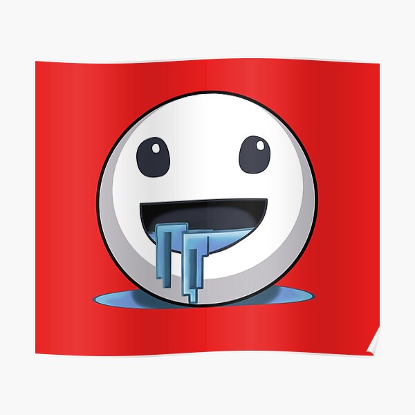 "drooling emoji - red" Poster for Sale by ZiphGames | Redbubble