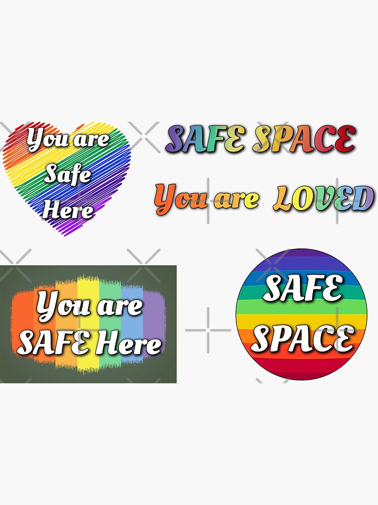 "Safe Space LGBT support Sticker Set" Sticker for Sale by LolioGifts ...