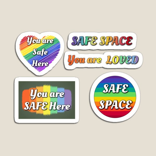 "Safe Space LGBT support Sticker Set" Magnet by LolioGifts | Redbubble