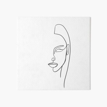 "Simple Line Drawing Face" Art Board Print by Paccs | Redbubble