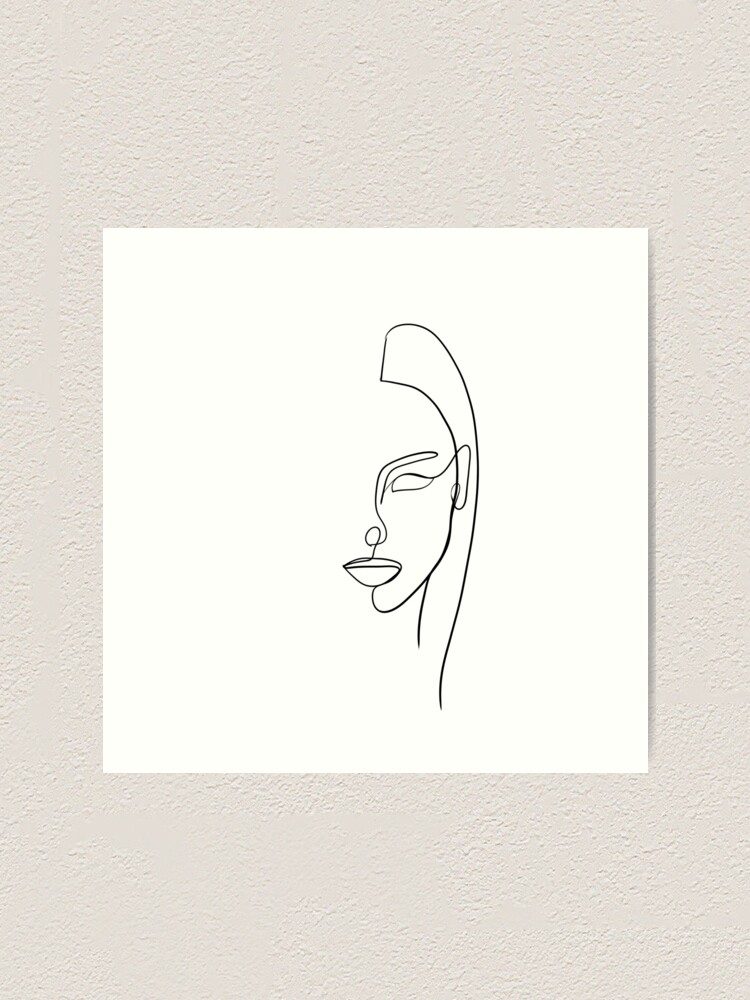 "Simple Line Drawing Face" Art Print by Paccs | Redbubble