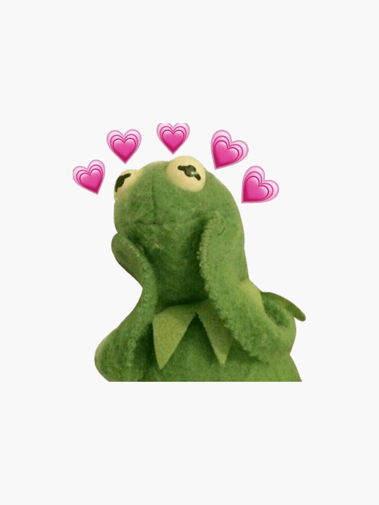 "Kermit In Love " Sticker for Sale by DrMemes | Redbubble