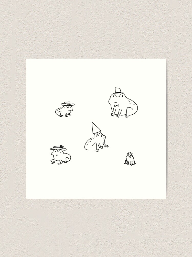 "very poorly drawn frogs with hats" Art Print for Sale by yoshi132 ...