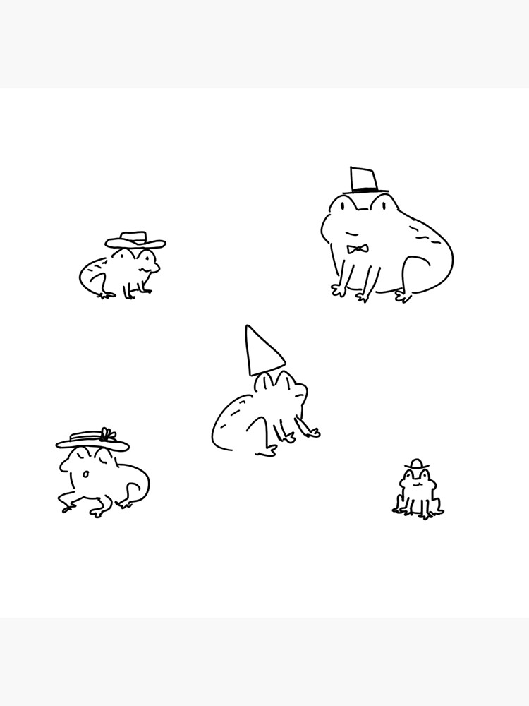 "very poorly drawn frogs with hats" Art Print for Sale by yoshi132 ...