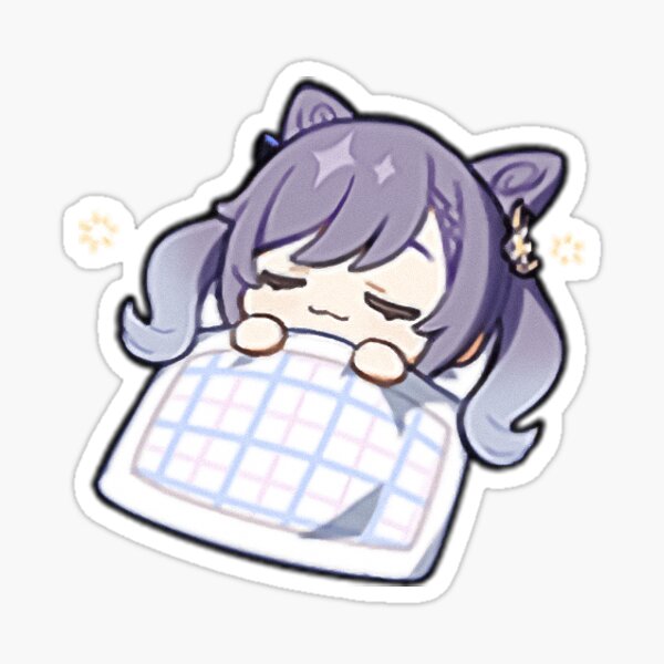 "Keqing | Genshin Impact Sticker "Sleeping" "Goodnight"" Sticker for ...