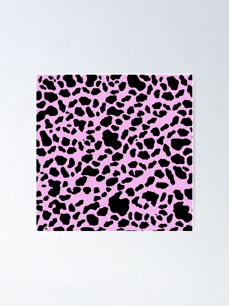 "Cow Print - Black and Pink - Animal Print" Poster for Sale by ...