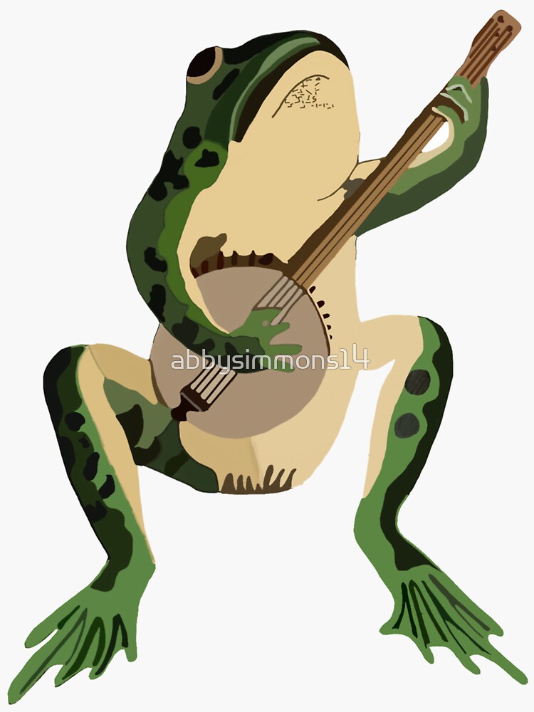 "Frog Playing Banjo" Sticker for Sale by abbysimmons14 | Redbubble