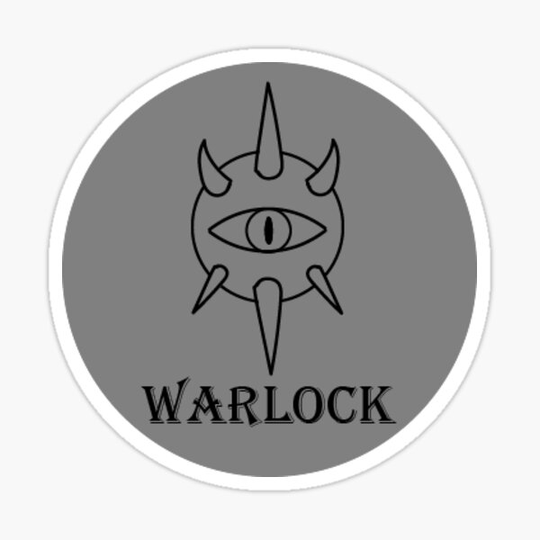 "DND Warlock Uncolored" Sticker for Sale by Stitches33 | Redbubble