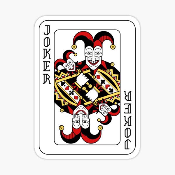 "Joker Card Design" Sticker for Sale by DoubleLifted | Redbubble