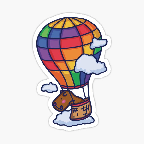 "Hot Air Balloon Adventures with Coby Capybara" Sticker for Sale by ...