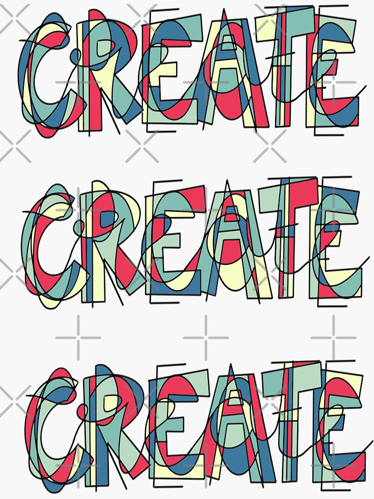 "Create Word Doodle x3" Sticker for Sale by klaireep | Redbubble