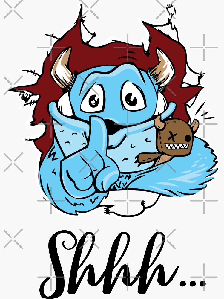 "Monster shushing" Sticker for Sale by InkTeeArt | Redbubble
