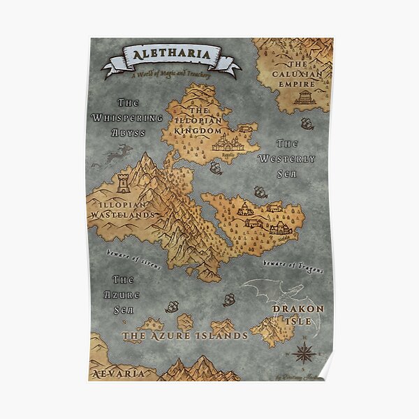 "Map of Aletharia (Color)" Poster for Sale by britney-jackson | Redbubble