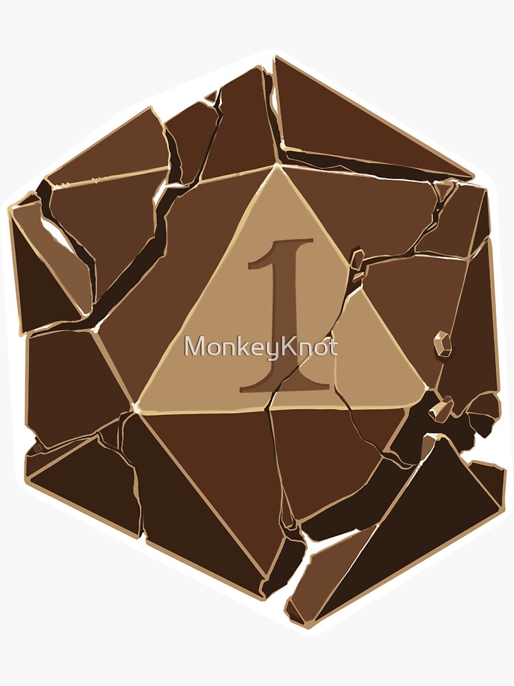 "CRITICAL FAIL D20 DICE" Sticker by MonkeyKnot | Redbubble