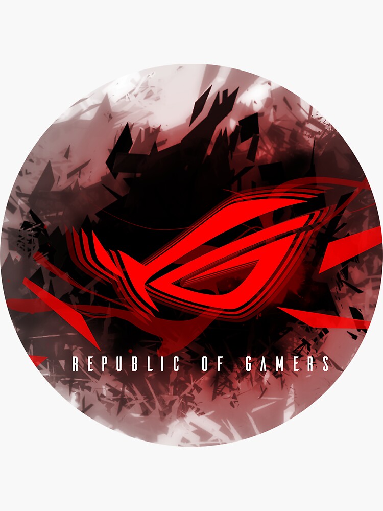 "Asus Rog White and Red" Sticker by ArtxcL | Redbubble