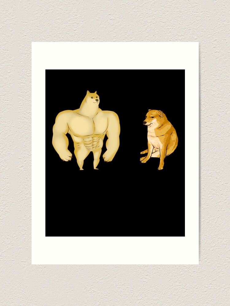 "Cheems And Buff Shiba Inu Funny Dog Dank Meme" Art Print by ...