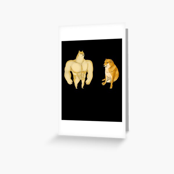 "Cheems And Buff Shiba Inu Funny Dog Dank Meme" Greeting Card for Sale ...