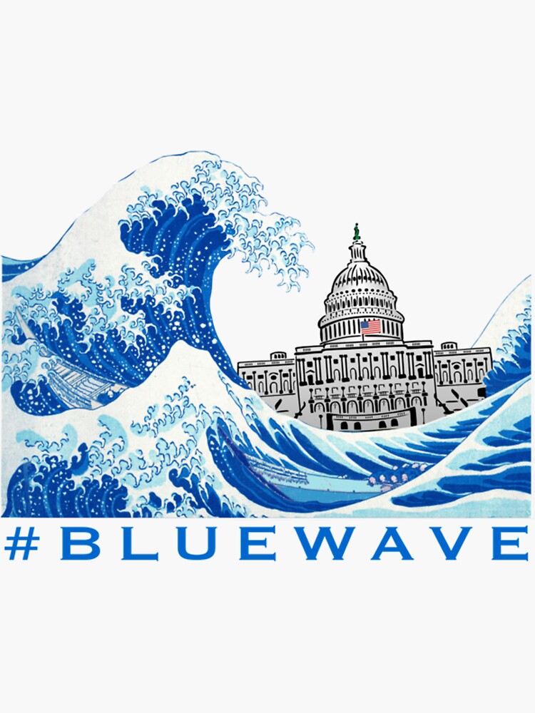 "Blue Wave is Coming 2022 2024 Democratic USA General Election" Sticker ...