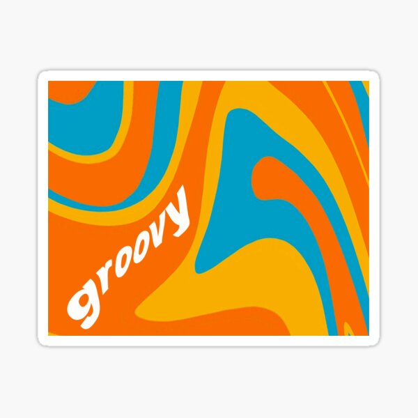 ""groovy" 70s inspired" Sticker for Sale by stephaniekater | Redbubble