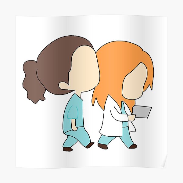 "Meredith & Christina drawing" Poster for Sale by DinoMars | Redbubble