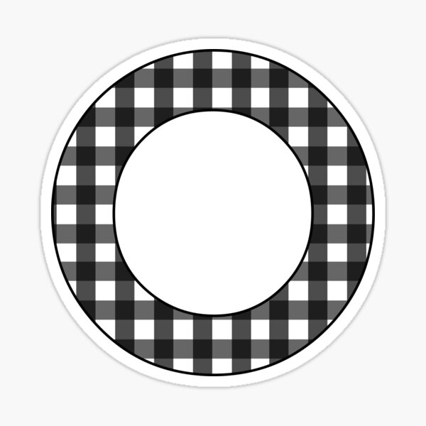 "The Letter O - Monogram in Black and White Buffalo Plaid" Sticker for ...