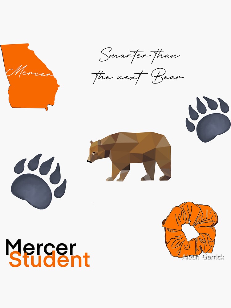 "Mercer University Bear Mascot Inspired Sticker Pack" Sticker for Sale ...