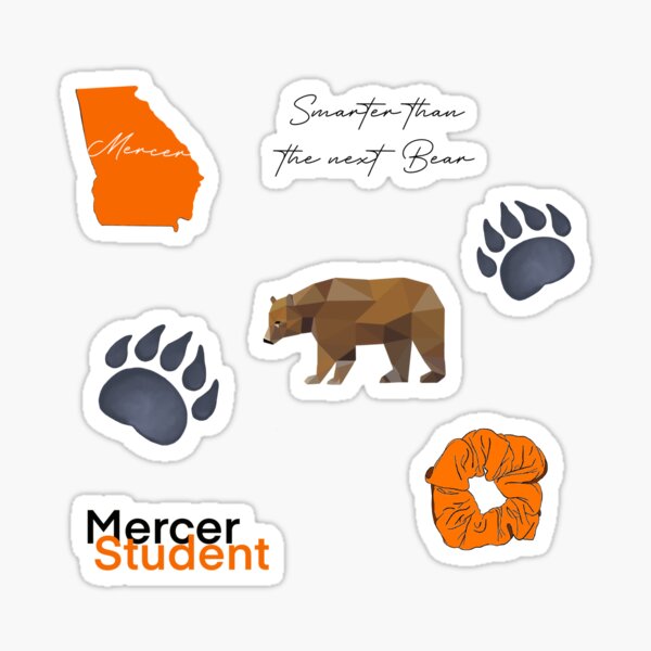 "Mercer University Bear Mascot Inspired Sticker Pack" Sticker for Sale ...