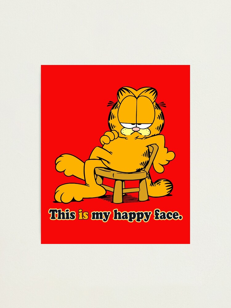 "Garfield Happy Face" Photographic Print for Sale by Robertsonashley ...