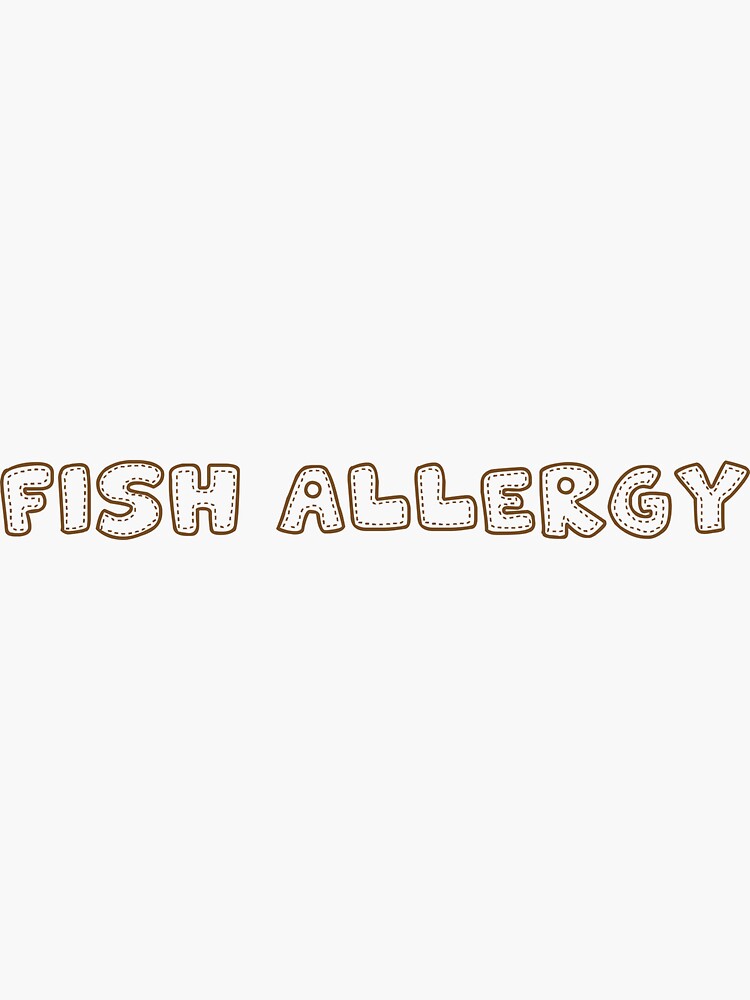 "Fish Allergy Food Allergy Awareness Stitch Letter Graphic" Sticker for ...