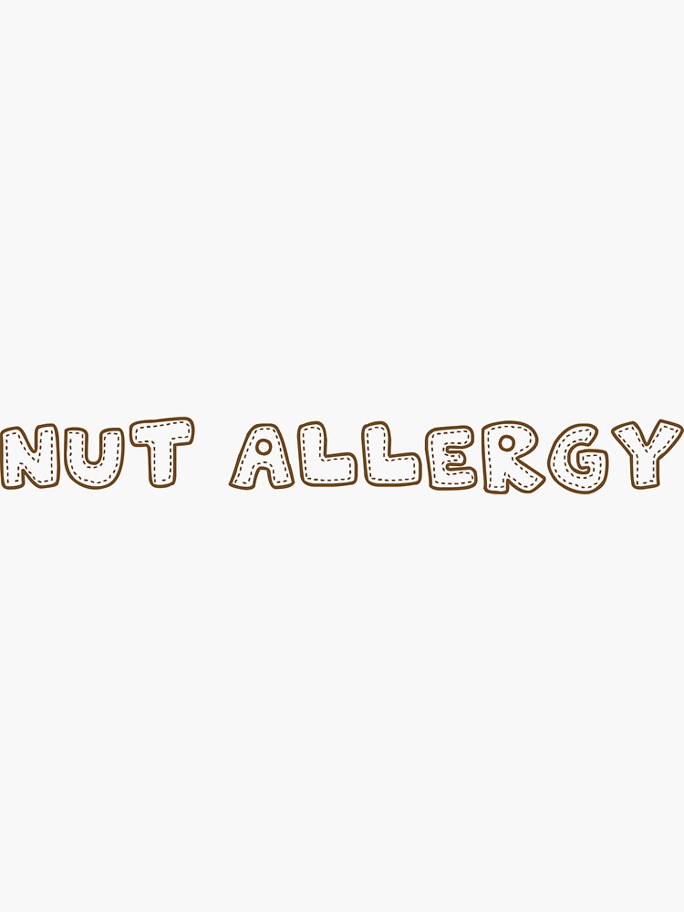 "Nut Allergy Food Allergy Awareness Stitch Letter Graphic" Sticker by ...