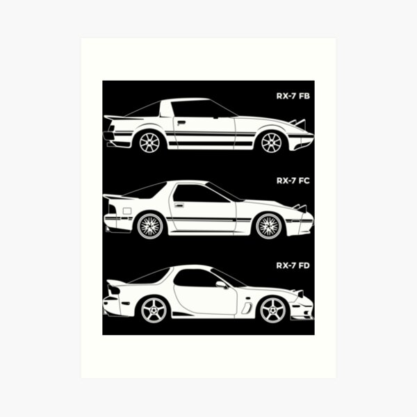 "RX7 FB FC FD Generations" Art Print for Sale by MiracleMockup | Redbubble
