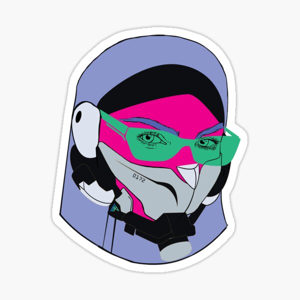 "Techy Masked Hijabi-punk" Sticker for Sale by paragonlight | Redbubble