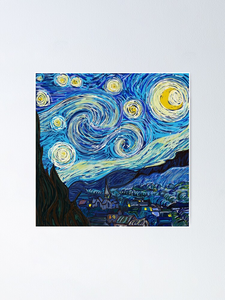 "Recreated Famous Starry Night" Poster for Sale by TheBeastHax | Redbubble