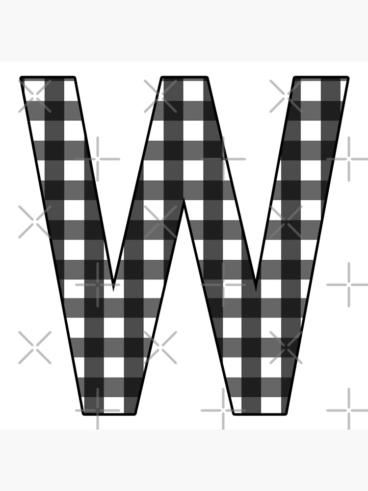 Lámina artística «La letra W - Monograma en cuadros escoceses de búfalo ...