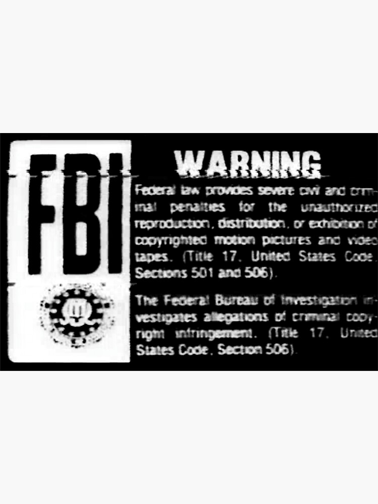 "VHS FBI warning - 90s VCR screen" Sticker for Sale by Double-Ghost ...