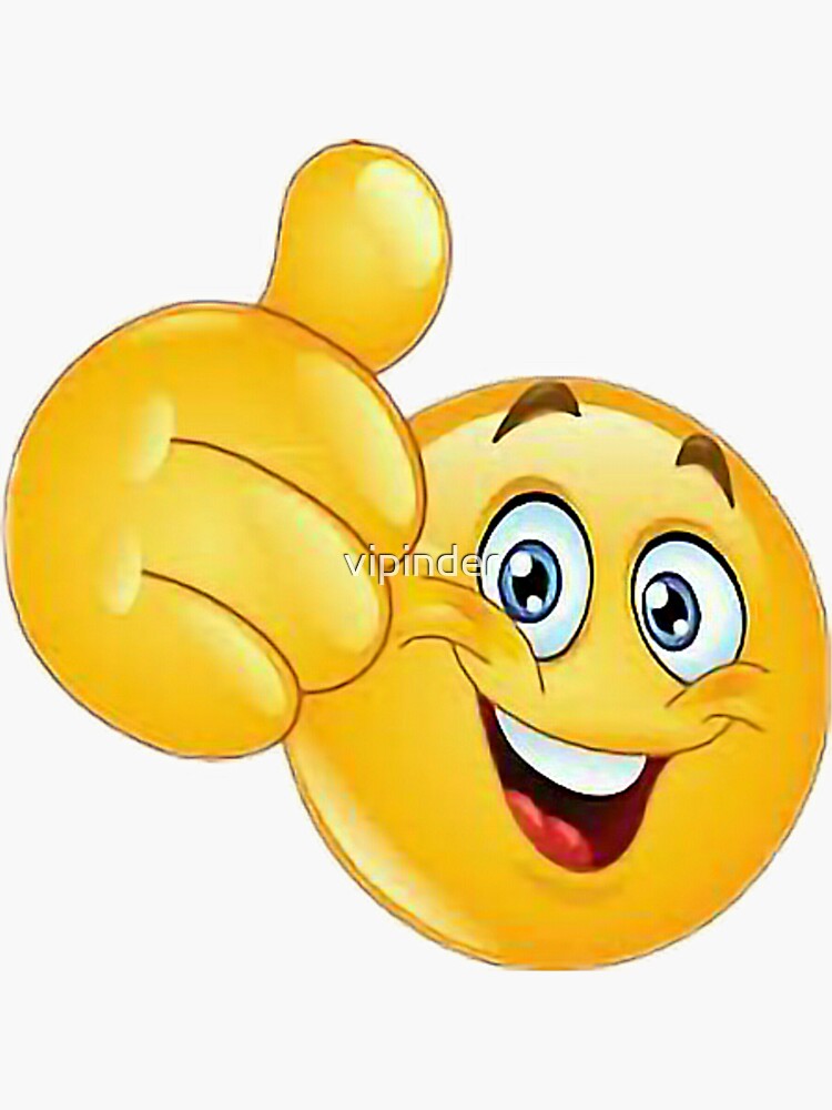 Thumbs Up For Good Luck Sticker For Sale By Vipinder Redbubble