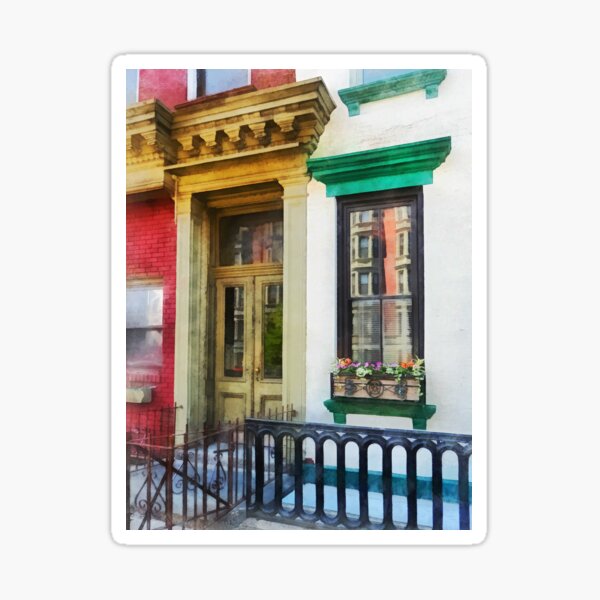 "Hoboken NJ - Window With Reflections and Windowbox" Sticker for Sale ...
