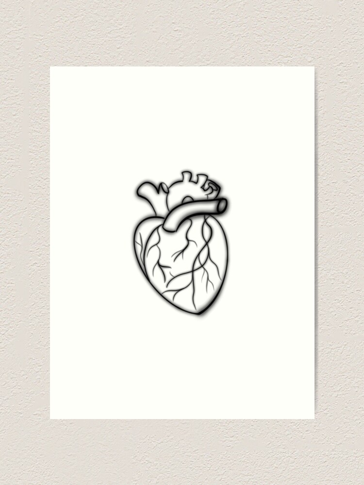 "Emo Heart Outline" Art Print by stars-thoughts | Redbubble