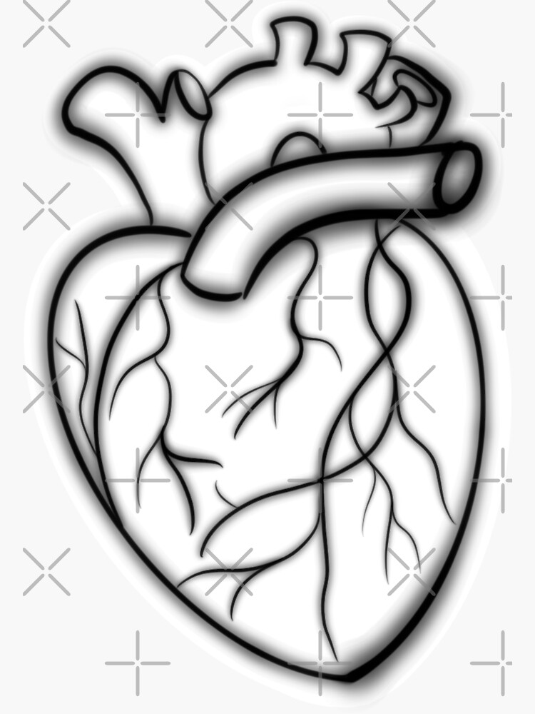 "Emo Heart Outline" Sticker by stars-thoughts | Redbubble