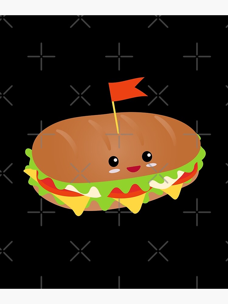 "Happy Cute Kawaii Sub Sandwich" Poster for Sale by sundae-artisan ...