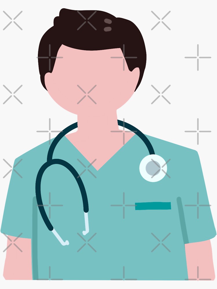 "Male Nurse" Sticker for Sale by CricketDoodles | Redbubble
