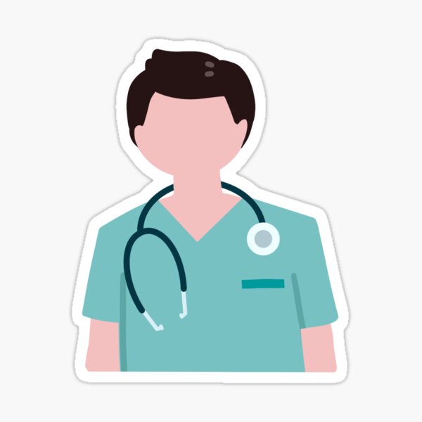 "Male Nurse" Sticker for Sale by CricketDoodles | Redbubble