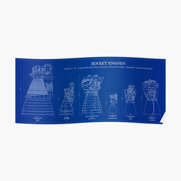 "Rocket engines comparison (Blueprint)" Poster for Sale by BGALAXY ...