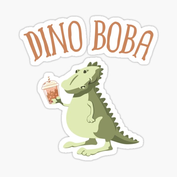 "Dino Boba" Sticker for Sale by TheaDesign | Redbubble